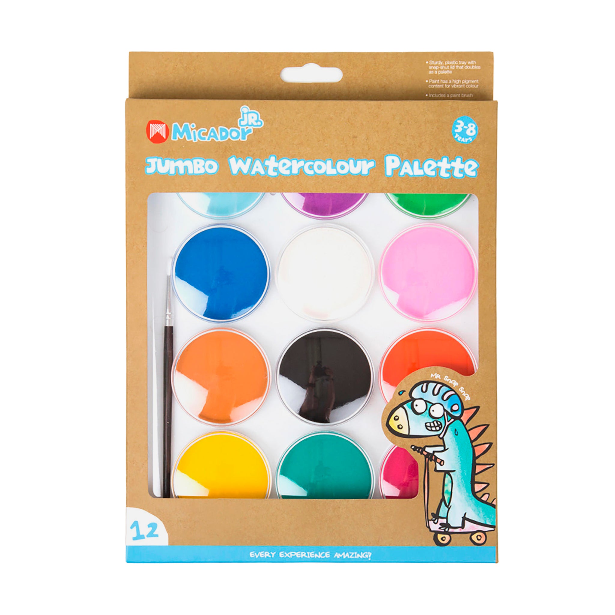 Jumbo Watercolour Palette 12 Colours Micador jR. | Micador